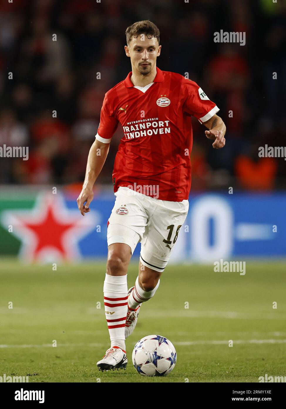 EINDHOVEN - Olivier Boscagli of PSV Eindhoven during the UEFA Champions League play-off match ...