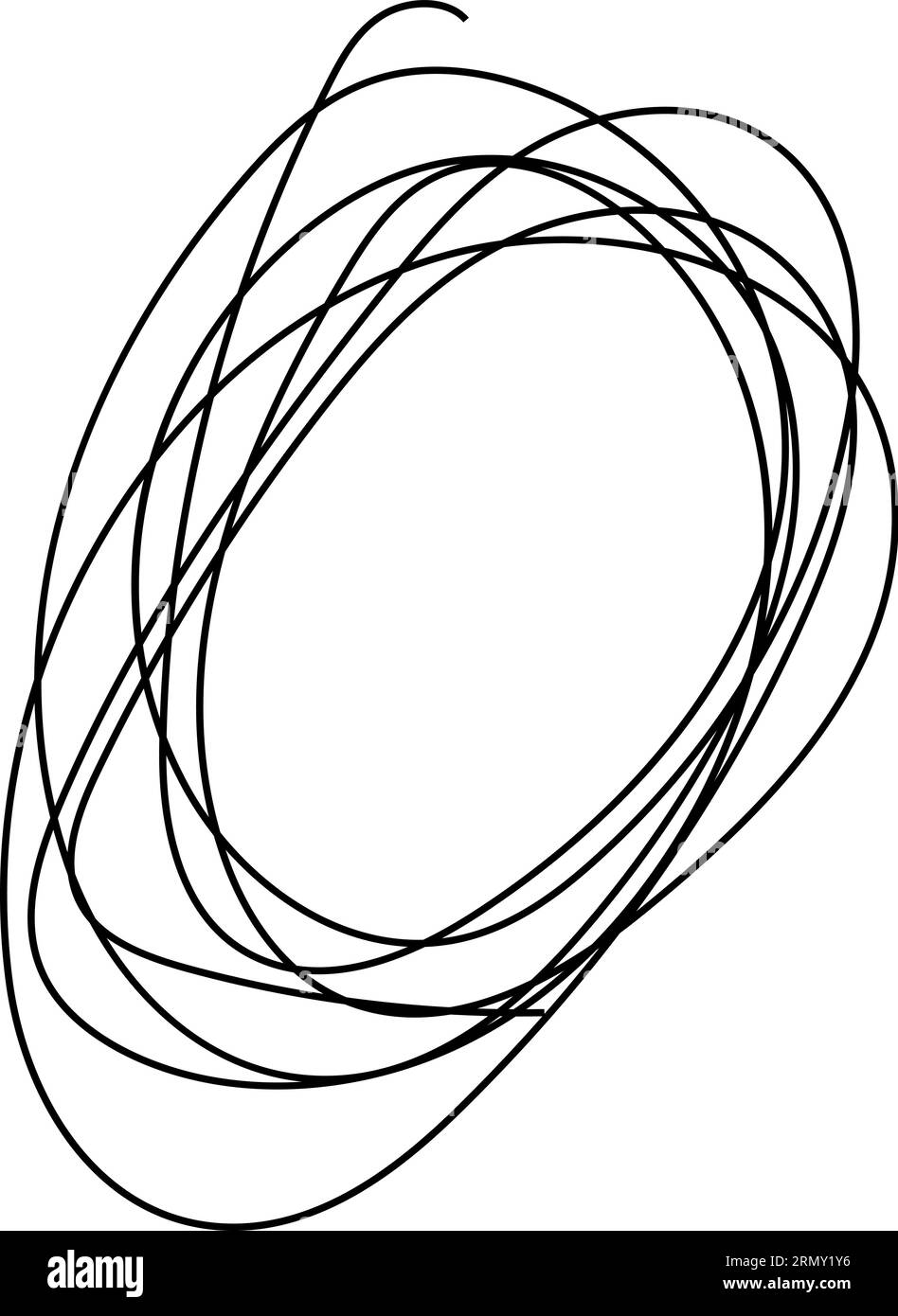 Round Doodle, scribble circle hand drawn thin line, divider shape Stock ...