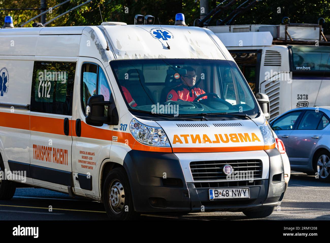 Romanian ambulance 911 or 112 emergency medical service. Bucharest, Romania, 2023 Stock Photo ...