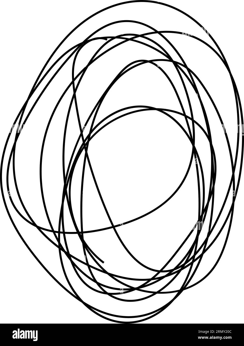 Round Doodle, scribble circle hand drawn thin line divider shape Stock ...