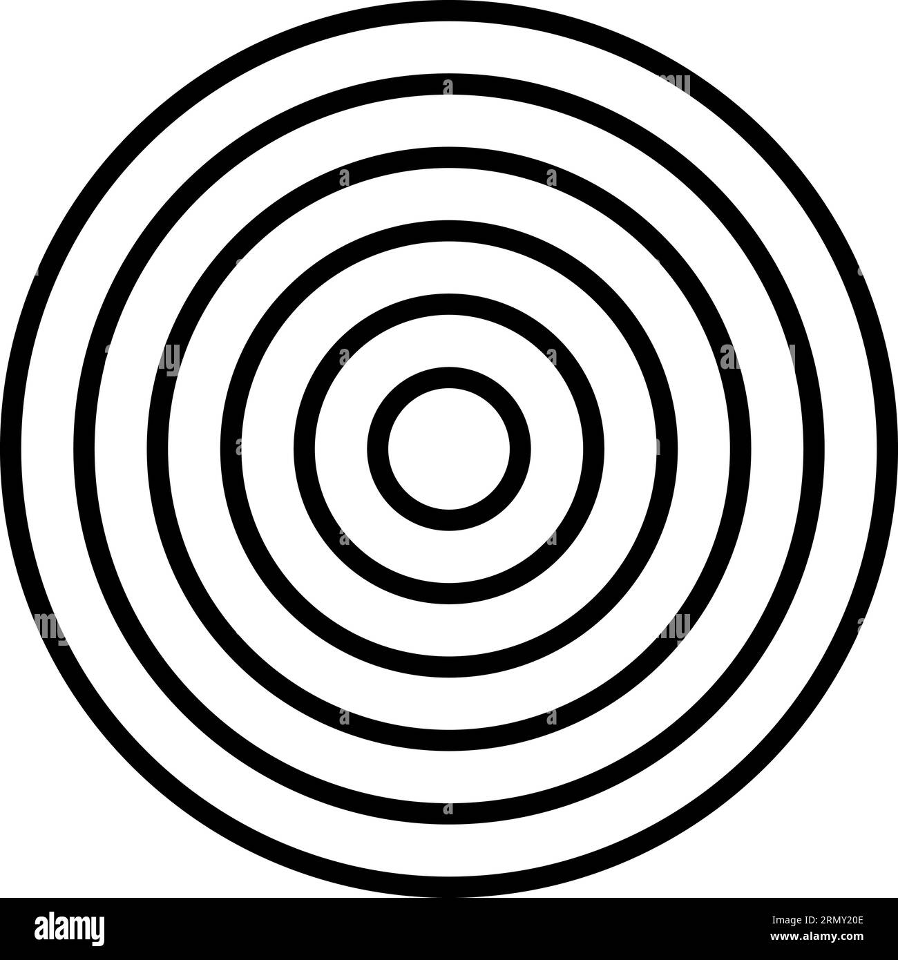 Circles Waves Water Radio Waves Ring Calligraphic Outline Stock Vector