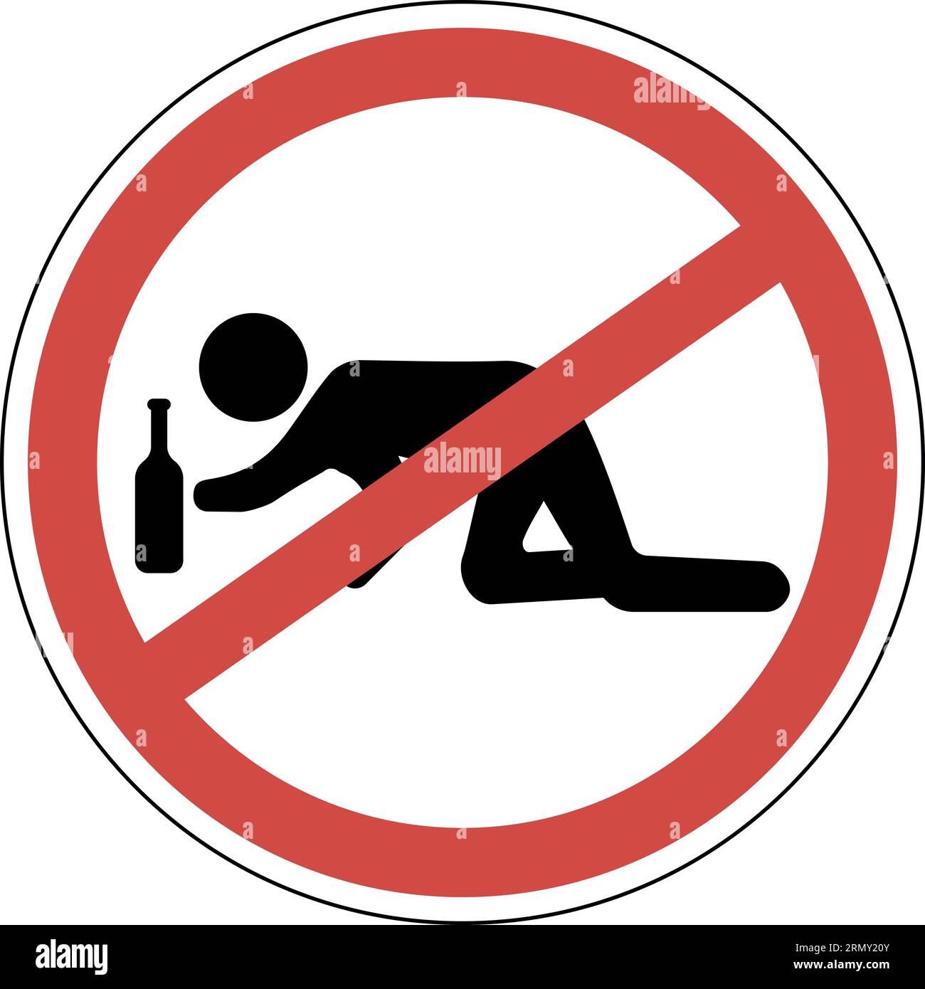 Anti alcohol signs, drunk man reaching for bottle alcohol addiction ...