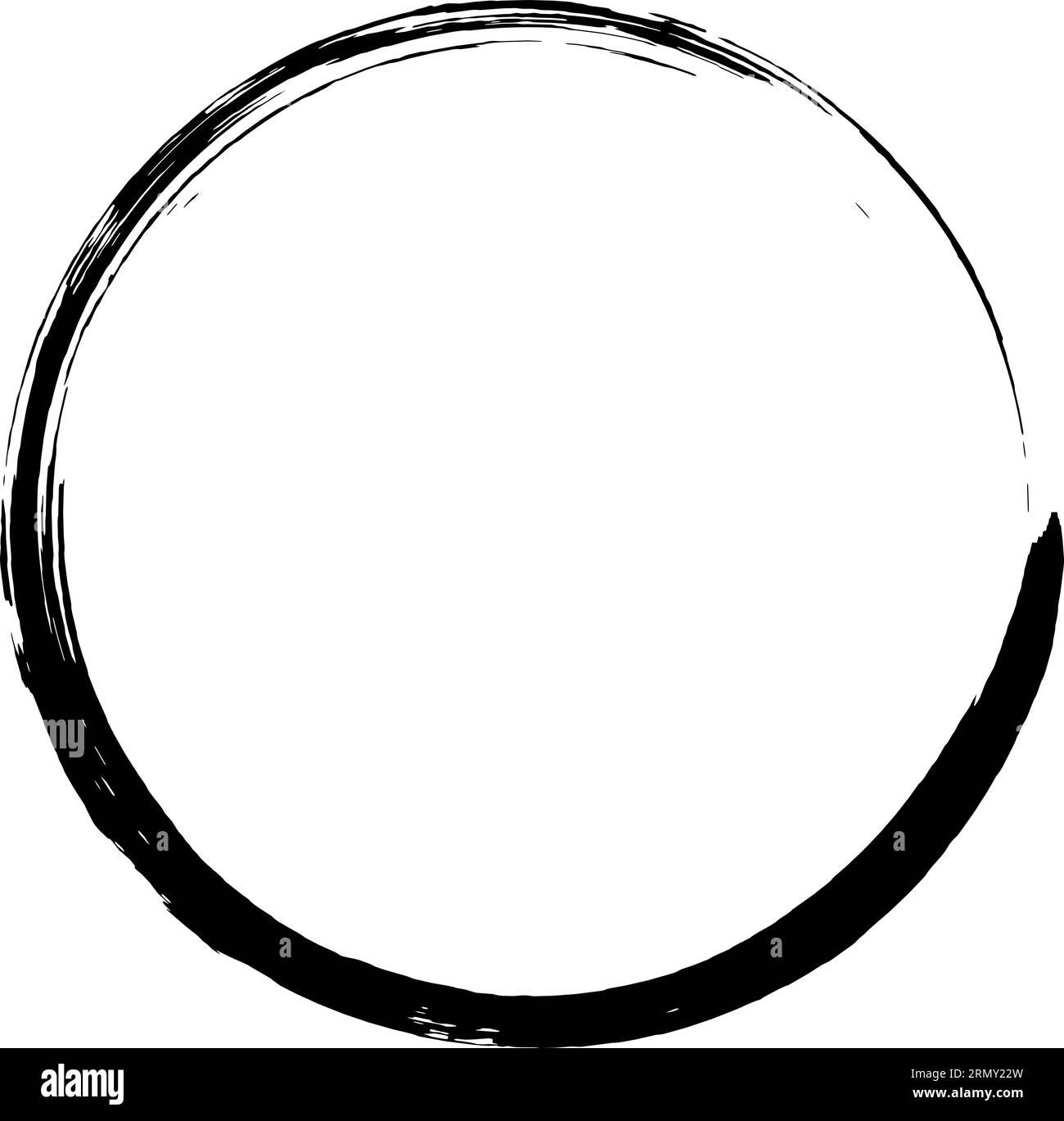 Brush strokes paint circles frame ink paint brush hand drawn Stock ...