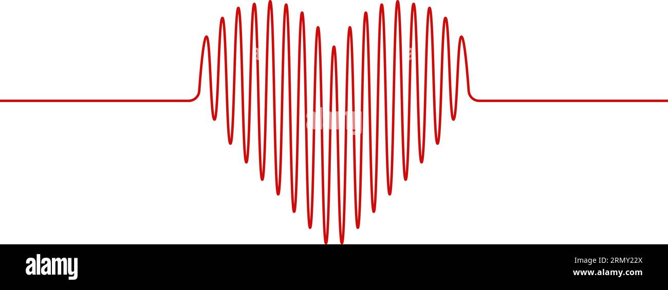 Heart shape wavy line heartbeat hand drawn Stock Vector Image & Art - Alamy