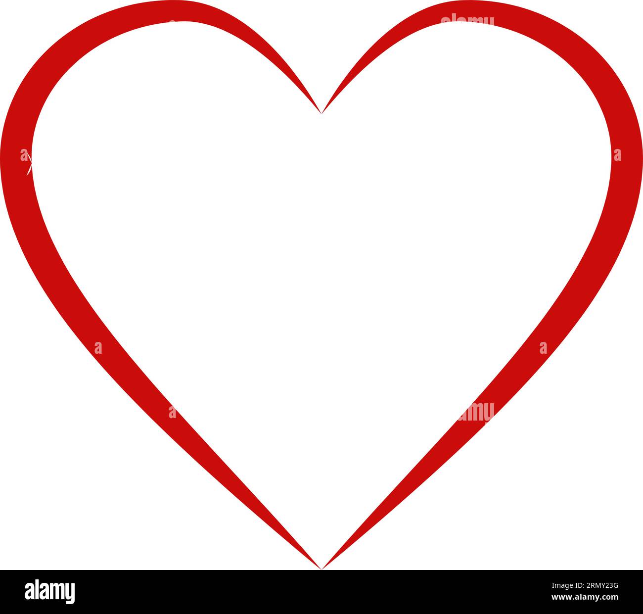 Hearts calligraphic stroke red symbol love sign outline heart Stock ...