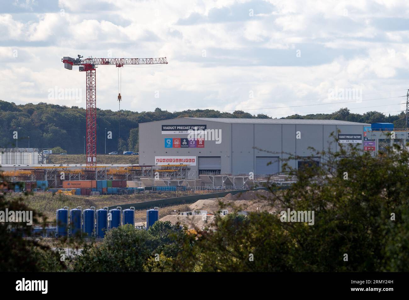 West Hyde, Hertfordshire, UK. 30th August, 2023. The HS2 Viaduct ...