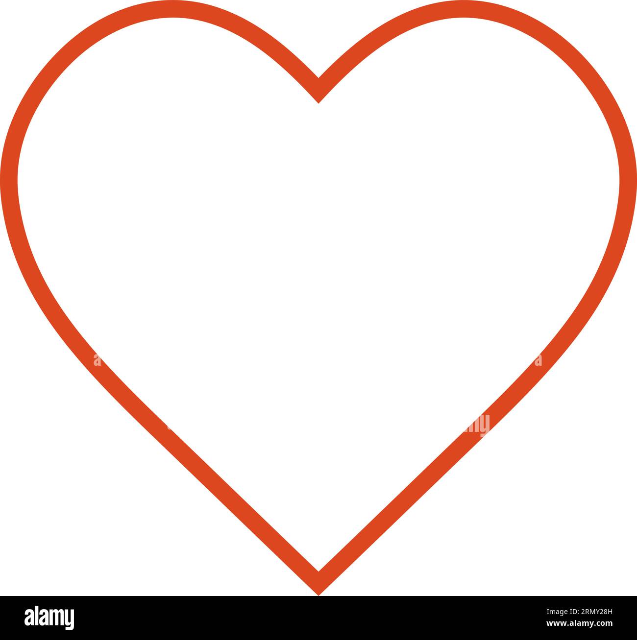 Contour scarlet heart icon shape for lovers sweet Valentines day Stock ...