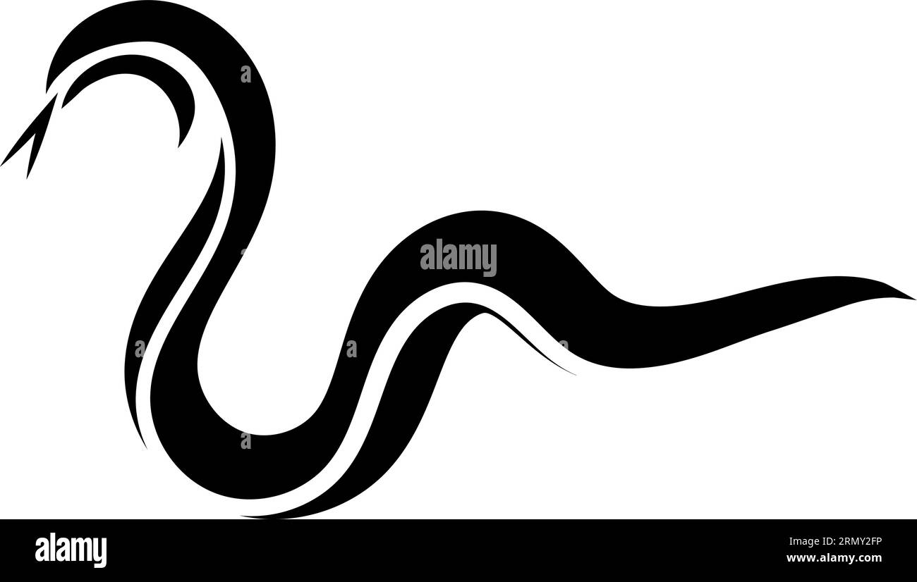Curved calligraphy line calligraphy element snake elegantly curved ...