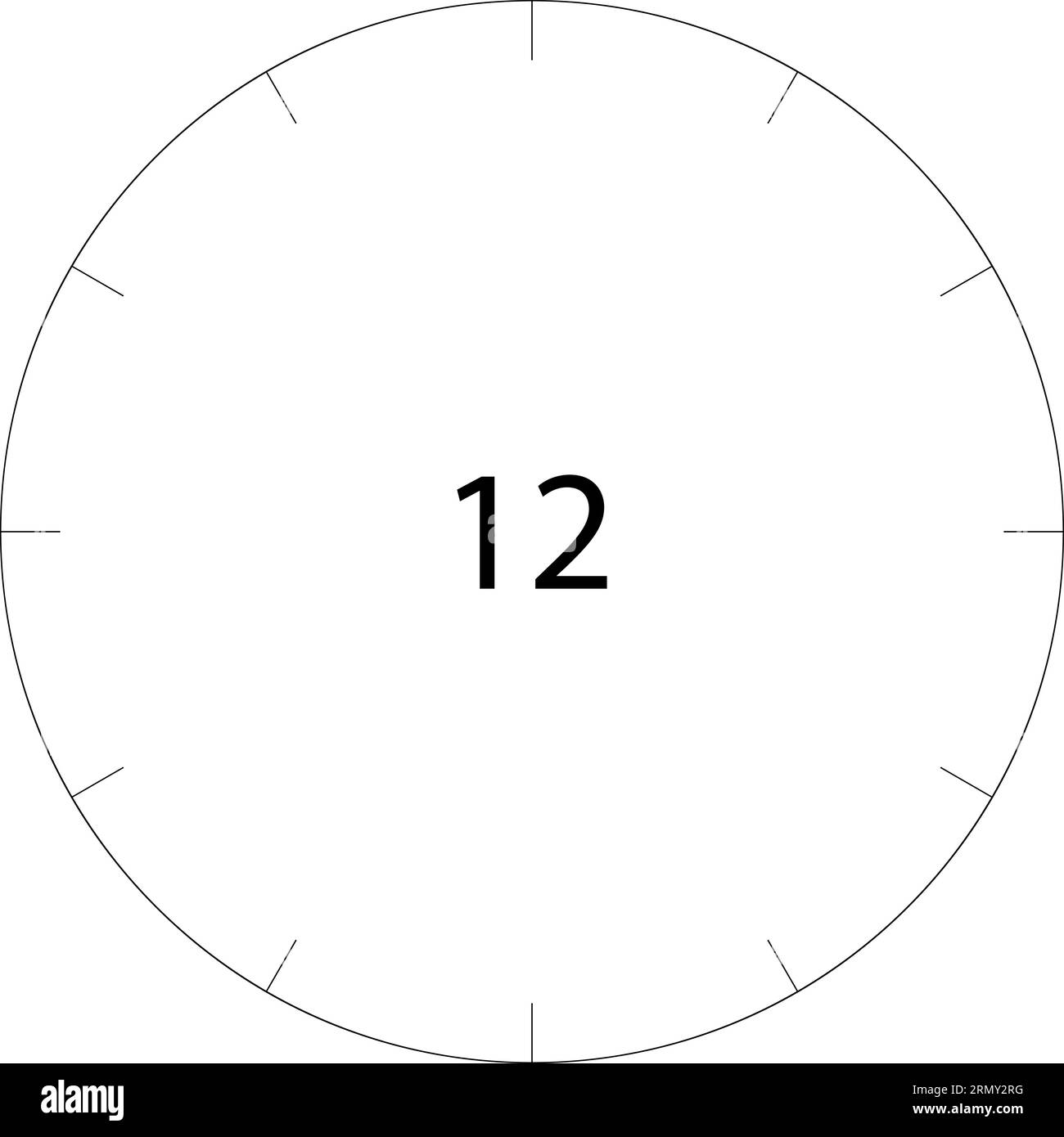 Circle dial scale division round template circular dial scales 12 Stock ...