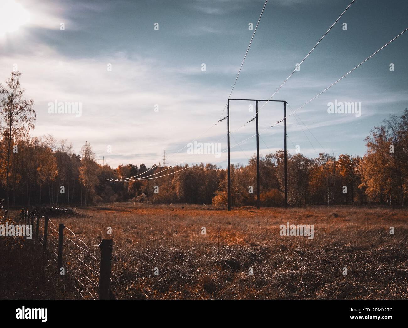 Overhead power lines in rural area hi-res stock photography and images ...