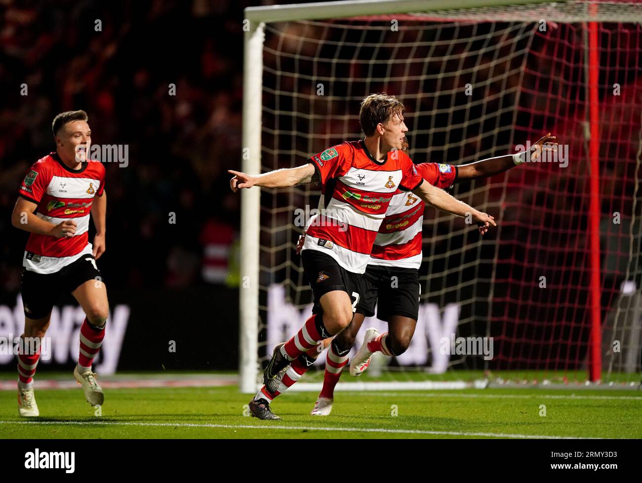 Doncaster Rovers’ Joe Ironside celebrates scoring the opening goal ...