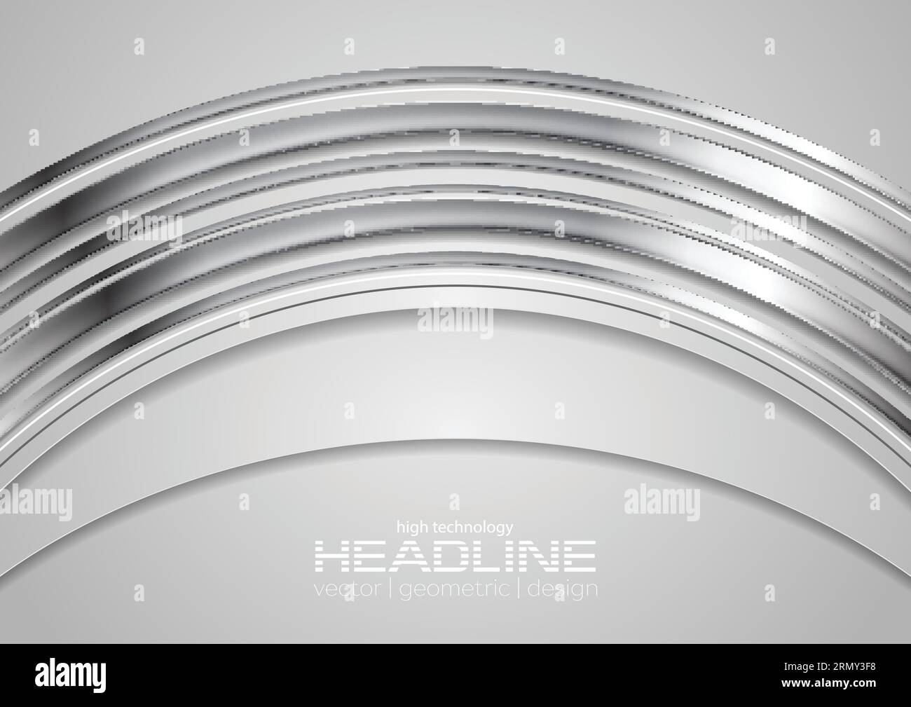Metal silver arc abstract tech background. Vector design Stock Vector ...