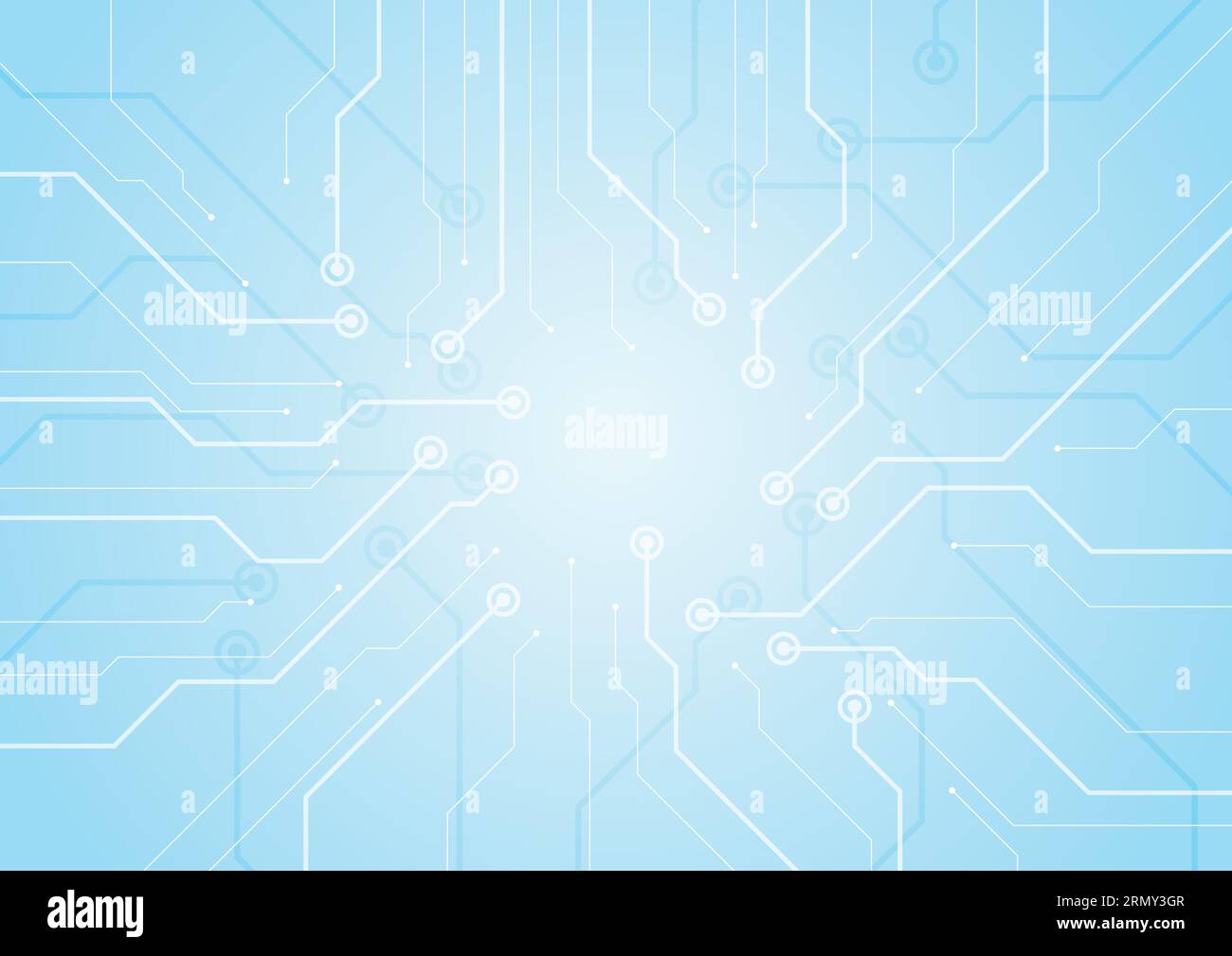 Light blue circuit board chip technology background. Vector graphic ...