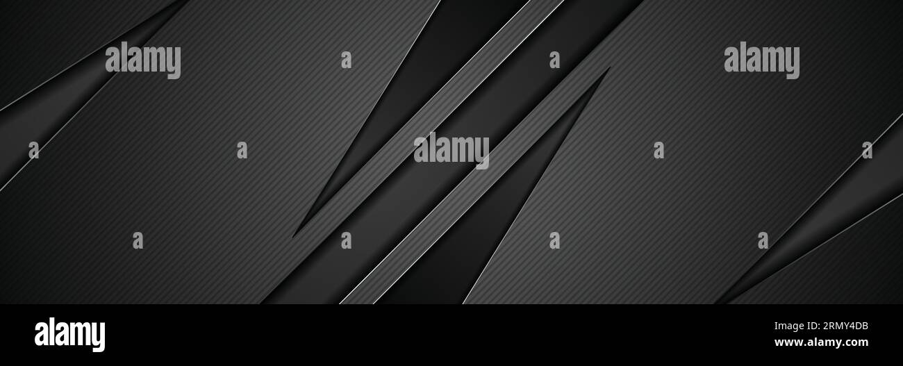 Abstract black concept tech banner design. Vector background Stock ...