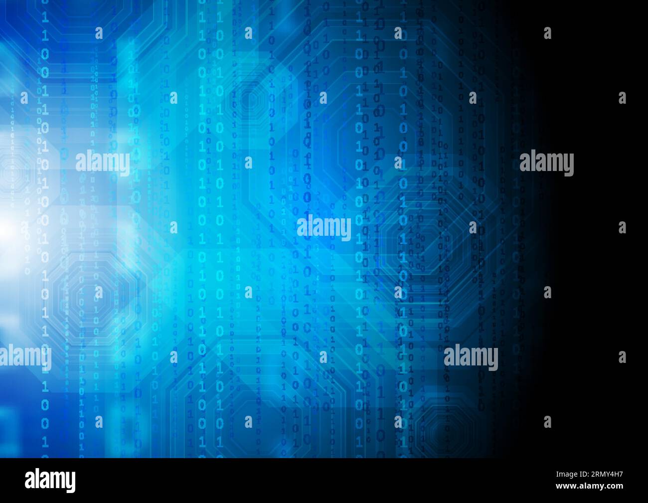 Dark blue technology abstract background with binary system code. Vector design Stock Vector ...