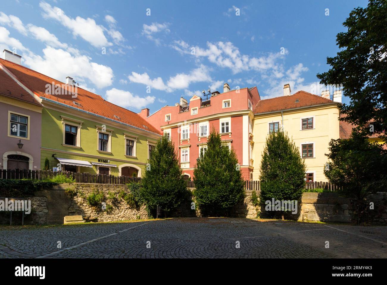 Baroque houses of Elokapu with former moat and town wall, Sopron ...