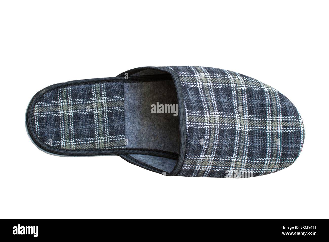 One male slipper top view on a white background Stock Photo - Alamy