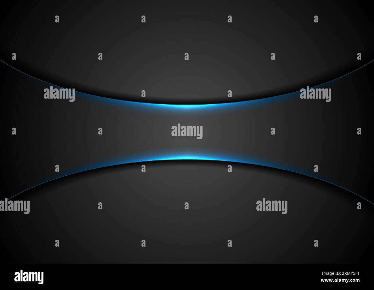 Black abstract tech background with blue neon glowing light. Vector ...