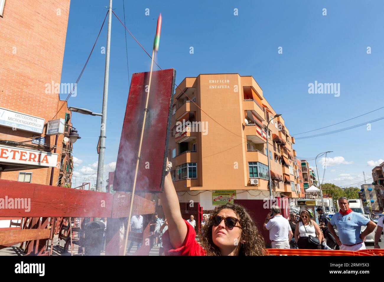 Woman launches rocket sky hi-res stock photography and images - Alamy