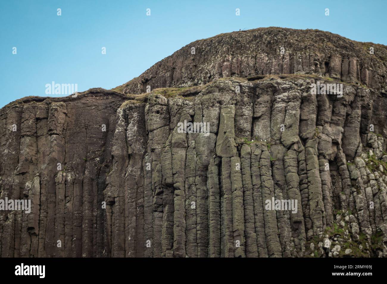 Detail of cliffs at Amphiteatre at Giants causeway in northern ireland ...