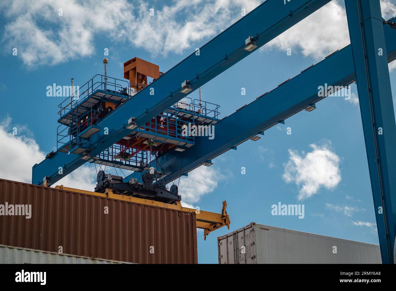 Craine or container hoist at a port of Belfast, Northern ireland ...