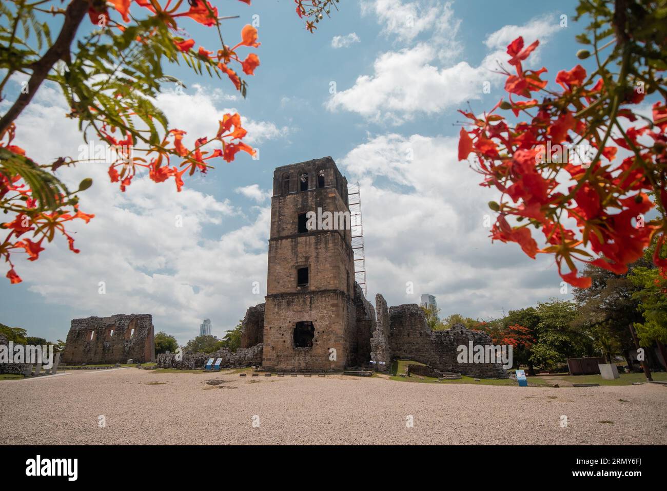 View of Panama Viejo historical city, first settlement of panama city ...