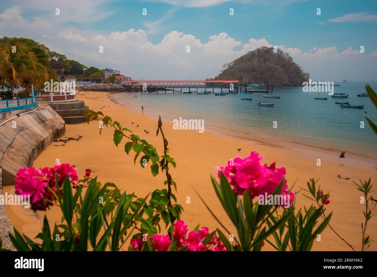 Beautiful island of Taboga, close to Panama city. View of the coastal ...