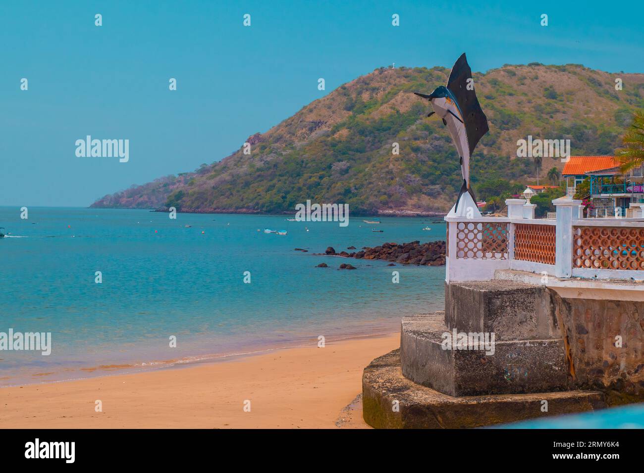 Beautiful island of Taboga, close to Panama city. View of the coastal ...
