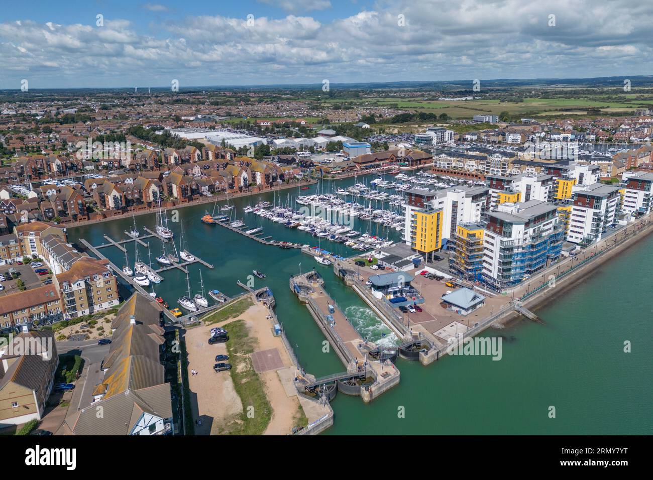 Aerial view of Premier Sovereign Harbour Marina & Boatyard, Eastbourne ...