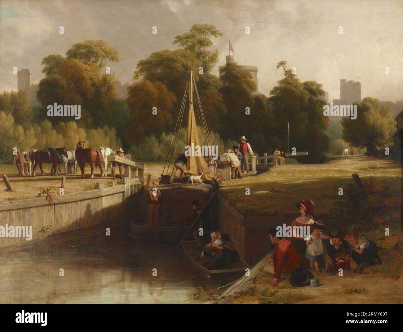 The Old Lock, Windsor 1817 by William Frederick Witherington Stock ...