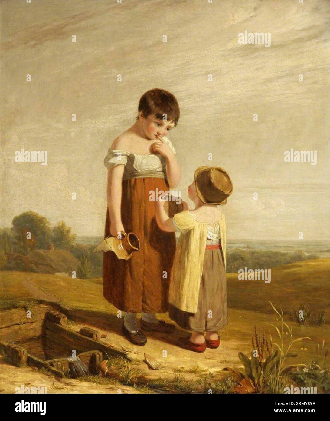 The Broken Pitcher 1815 by William Frederick Witherington Stock Photo ...