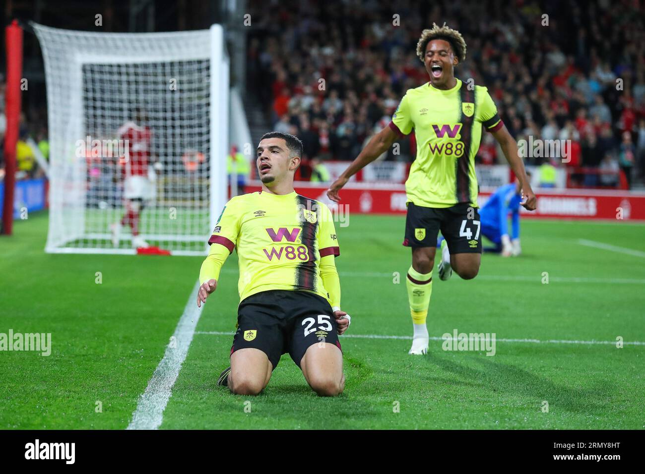 Zeki Amdouni #25 of Burnley celebrates his goal to make it 0-1 during ...