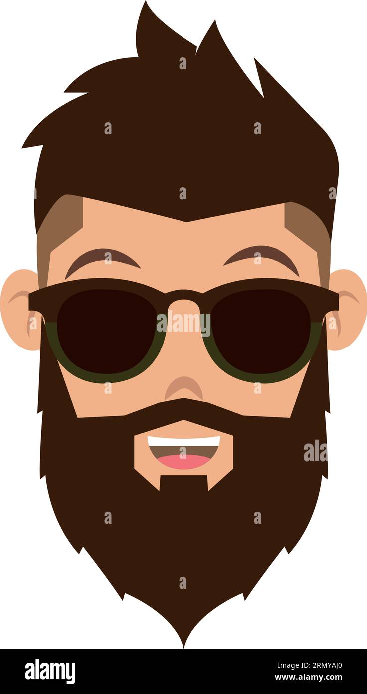 Isolated handsome male hipster character avatar Vector Stock Vector ...