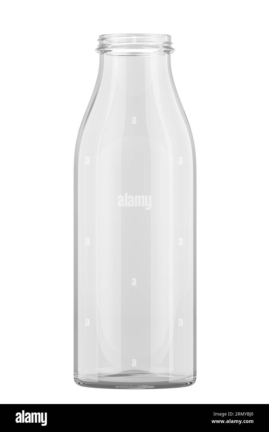 Empty Milk Bottle, 3D rendering isolated on white background Stock ...