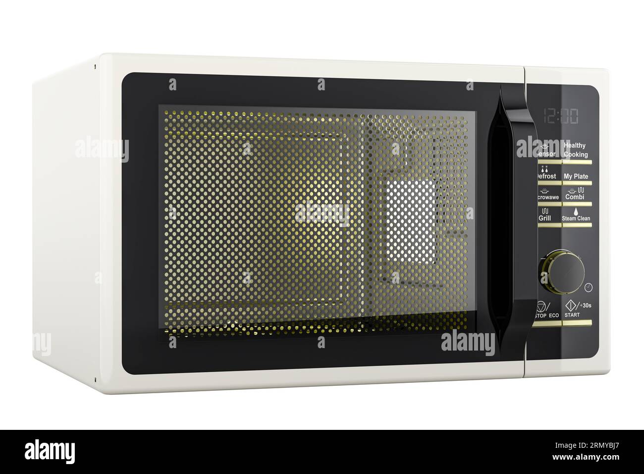 Microwave oven, microwave. 3D rendering isolated on white background ...