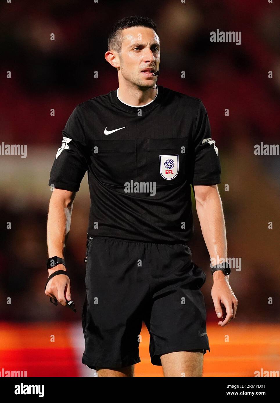 Referee Tom Reeves during the Carabao Cup second round match at the Eco ...