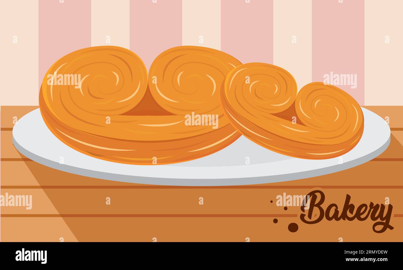 Palmier pastry Stock Vector Images - Alamy