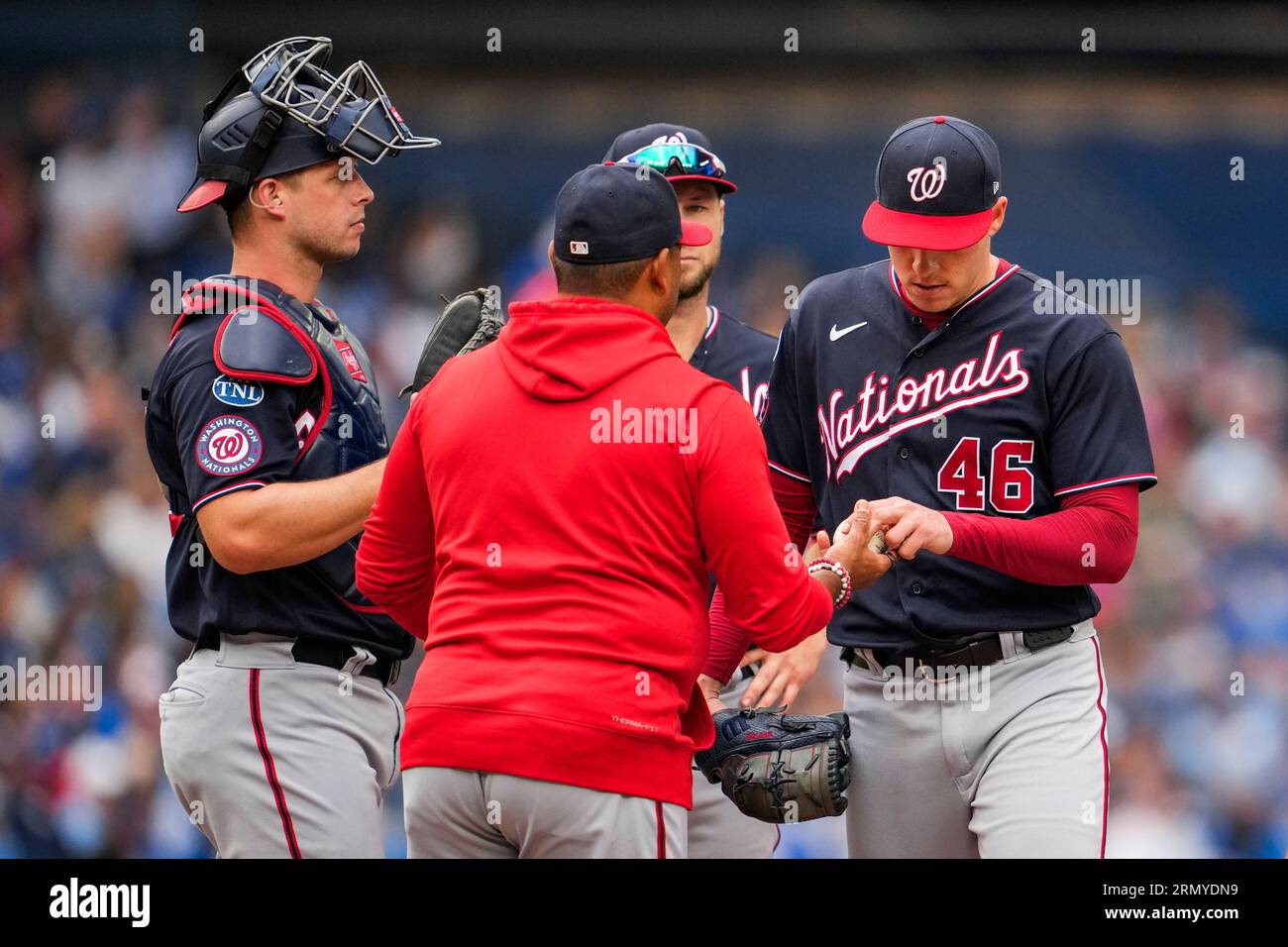 Toronto, Canada. 30th Aug, 2023. Washington Nationals starting pitcher ...