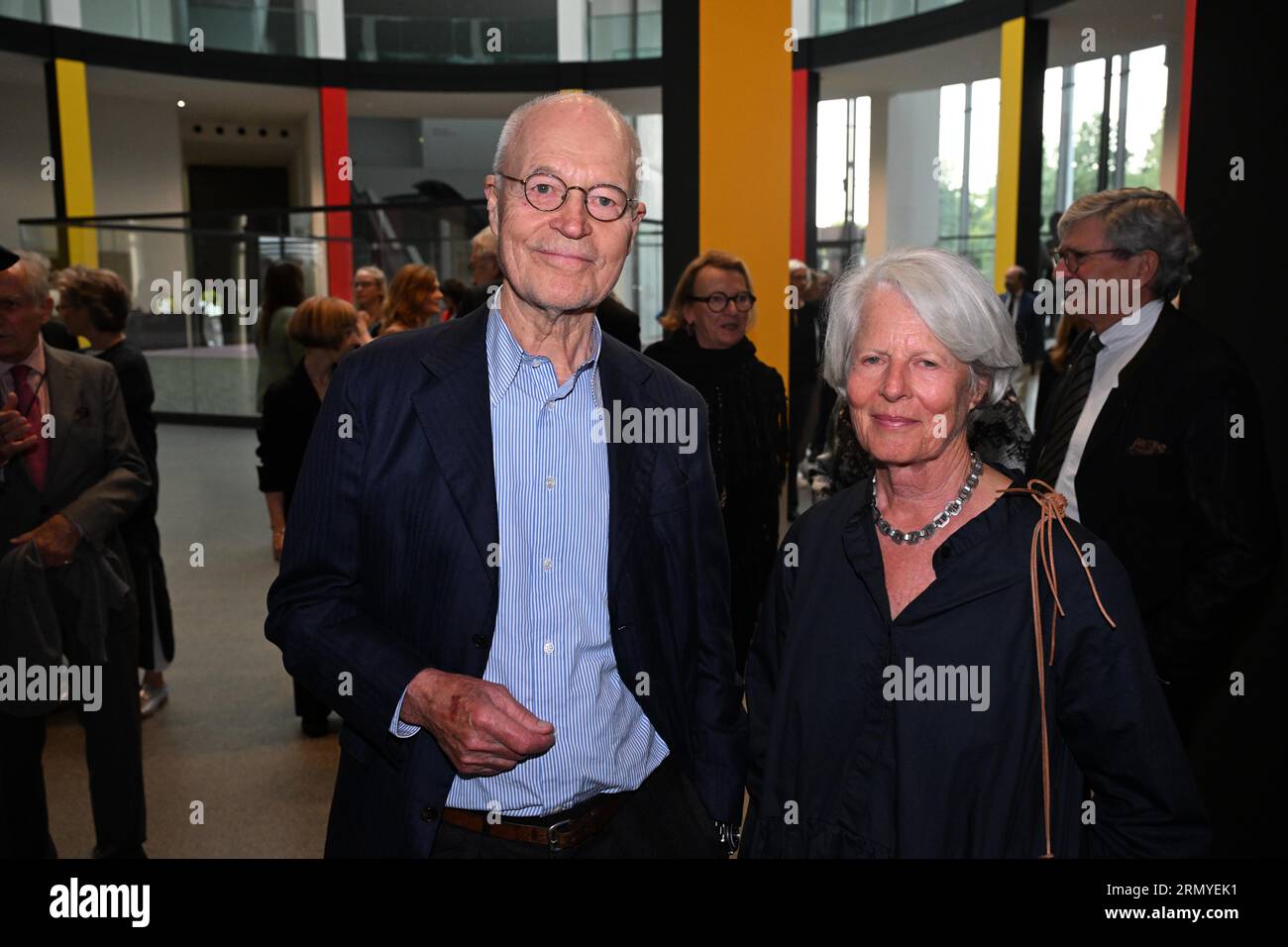 Munich, Germany. 30th Aug, 2023. Udo Brandhorst (l), art collector, and ...