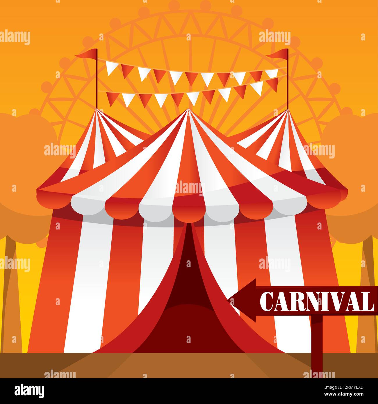 Isolated carnival tent Amusement park Vector Stock Vector Image & Art ...