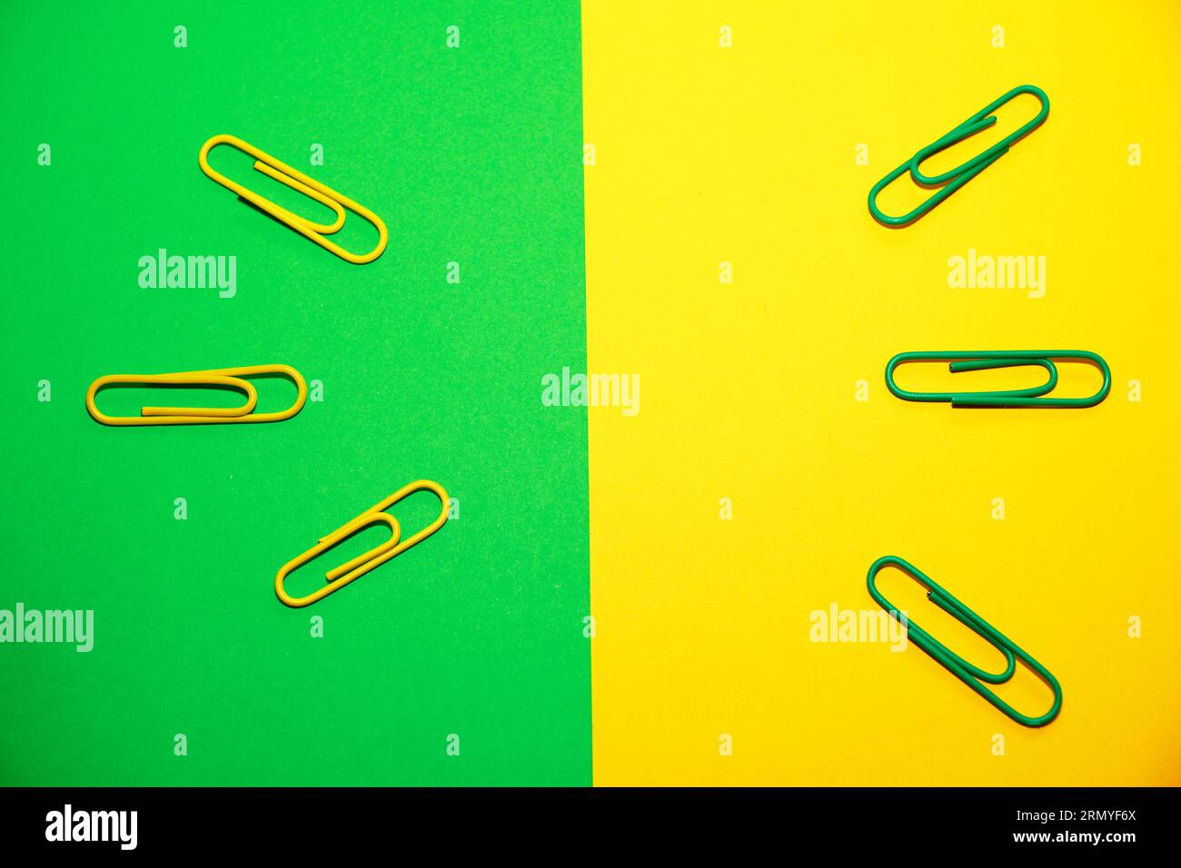 Colorful background with red and yellow clips. Space to write and ...
