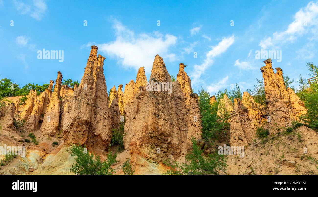 Unusual erosion rock formation towers, Radan mountain, Kursumlija ...