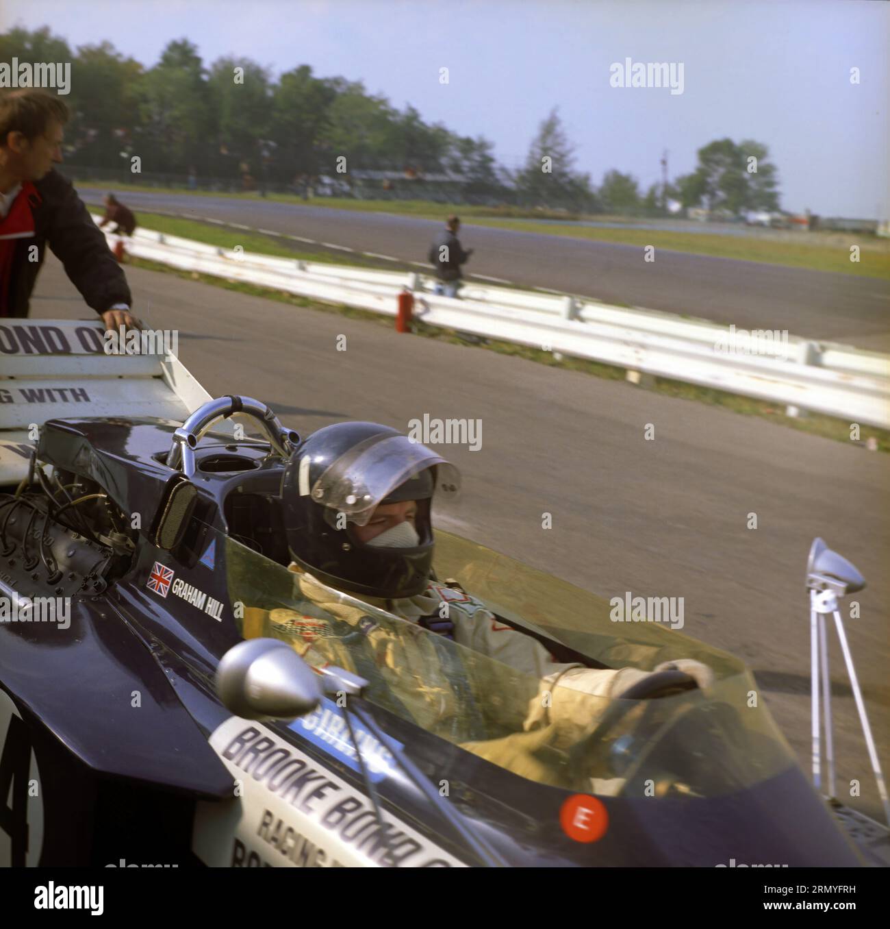 Graham Hill in a lotus 72C at the 1970 Watkins Glen F1 Grand Prix,m ...