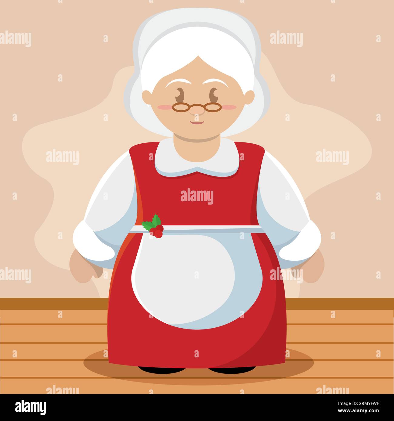 Isolated cute miss claus christmas character Vector Stock Vector Image ...