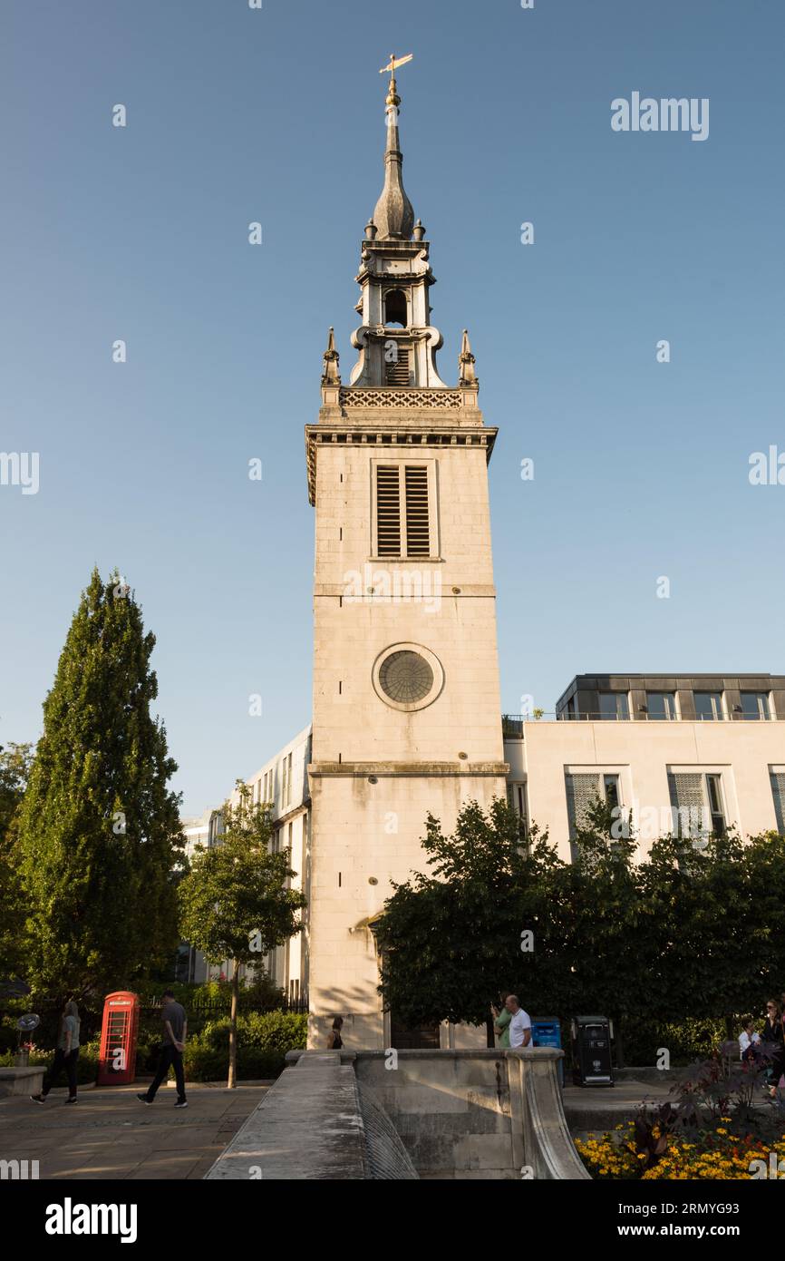 The tower and spire of the former Anglican church of St Augustine, New ...