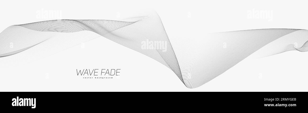 Abstract background with faded line waves. Warped waveform Stock Vector ...