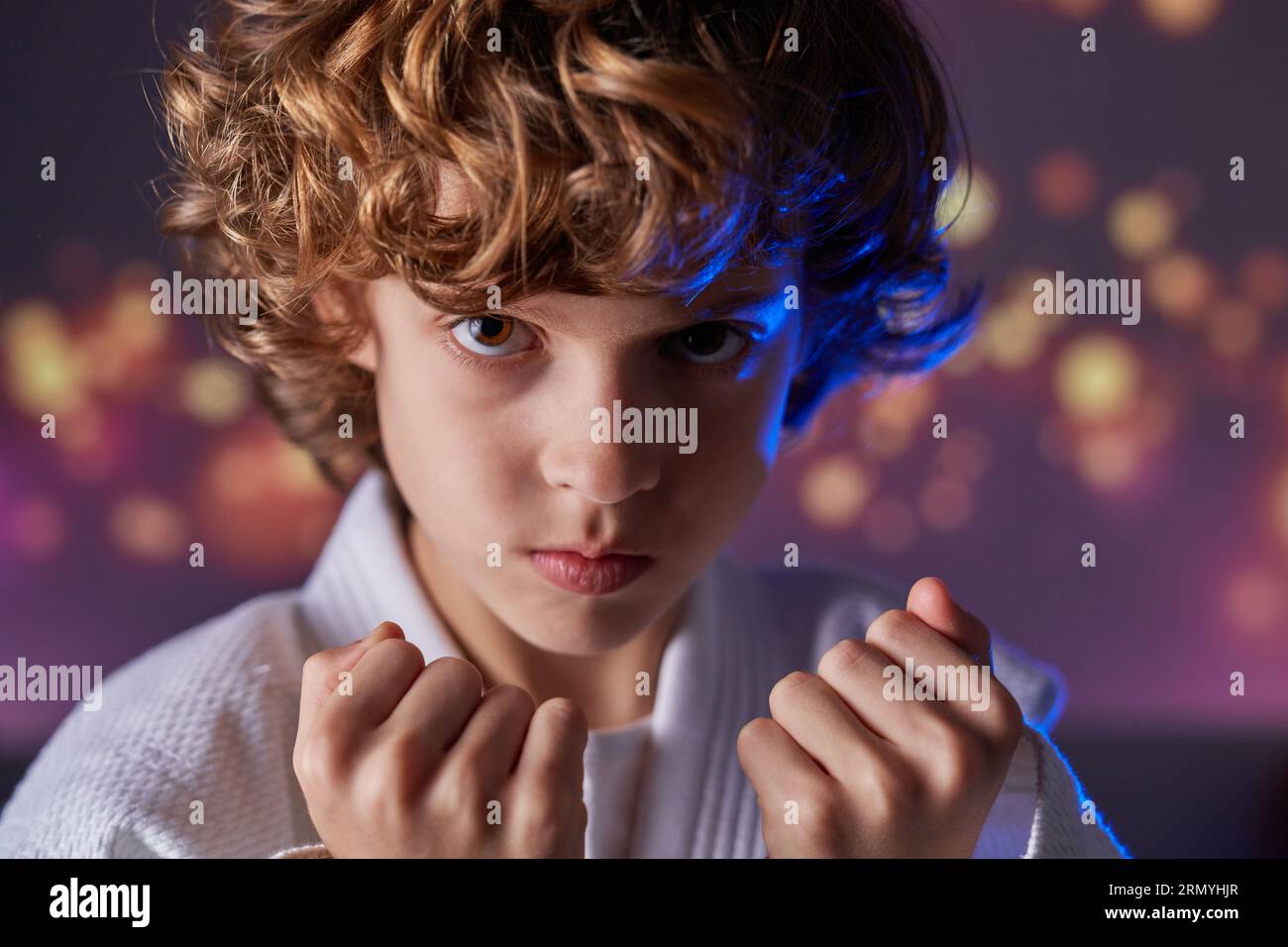 Aggressive defence boy hi-res stock photography and images - Alamy