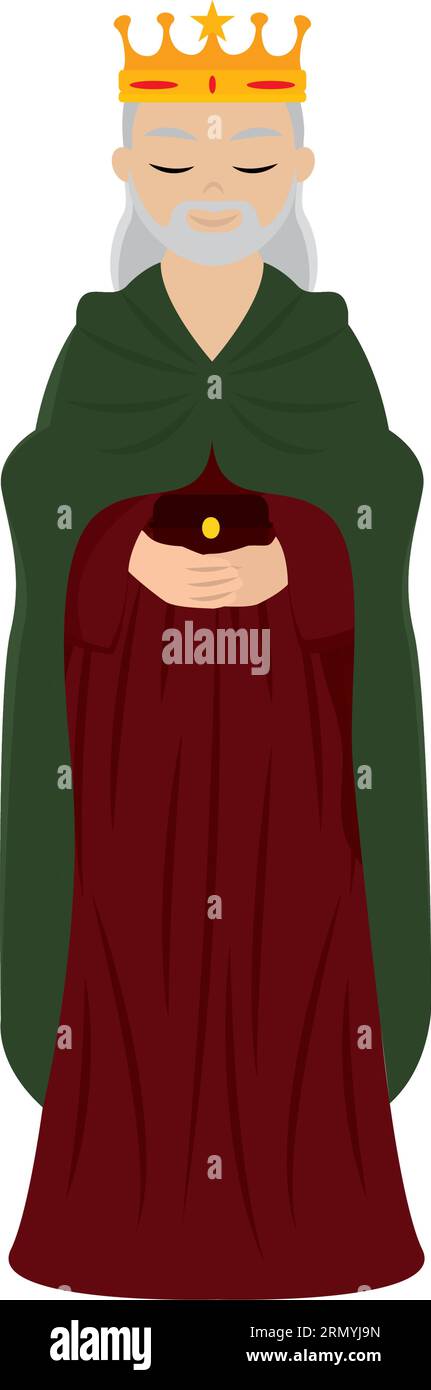 Isolated colored wise man character christmas manger Vector Stock ...