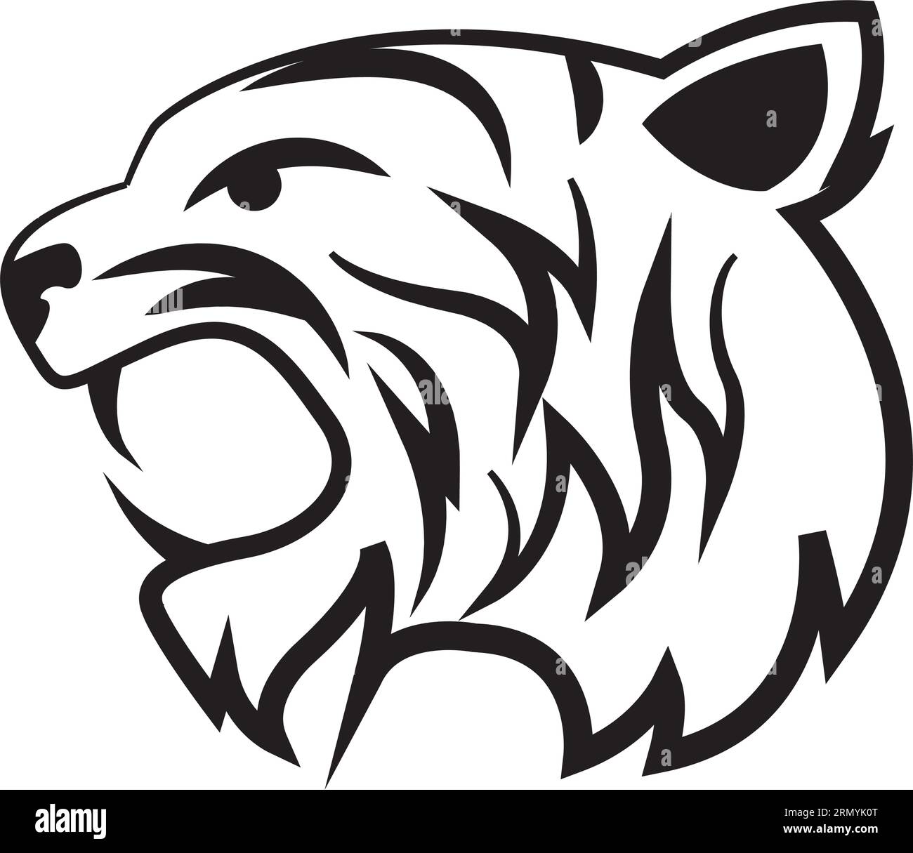 Isolated asian outline of a tiger Vector Stock Vector Image & Art - Alamy