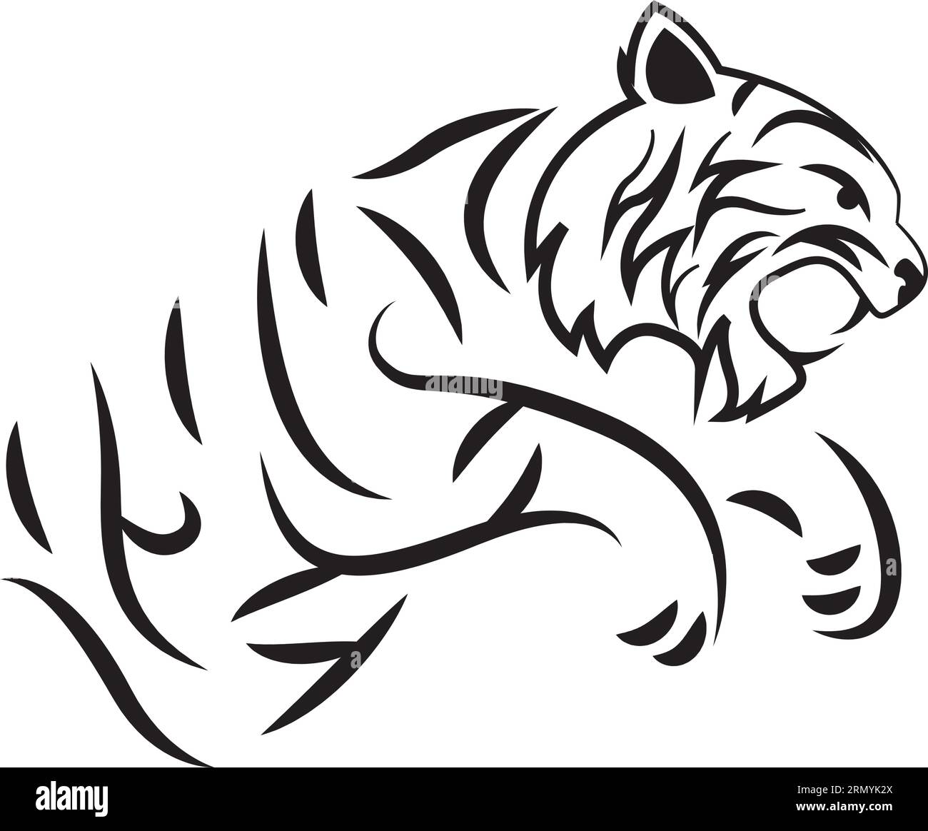 Isolated asian outline of a tiger Vector Stock Vector Image & Art - Alamy